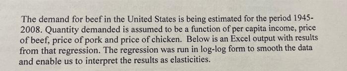 Solved The demand for beef in the United States is being | Chegg.com