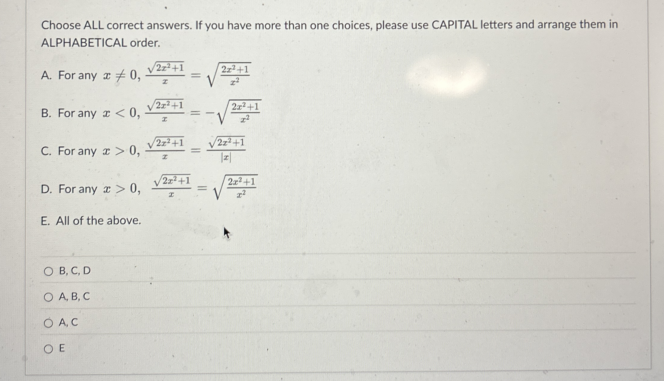Choose ALL correct answers. If you have more than one | Chegg.com