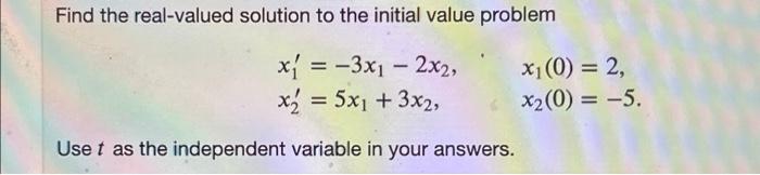 Find the real-valued solution to the initial value | Chegg.com