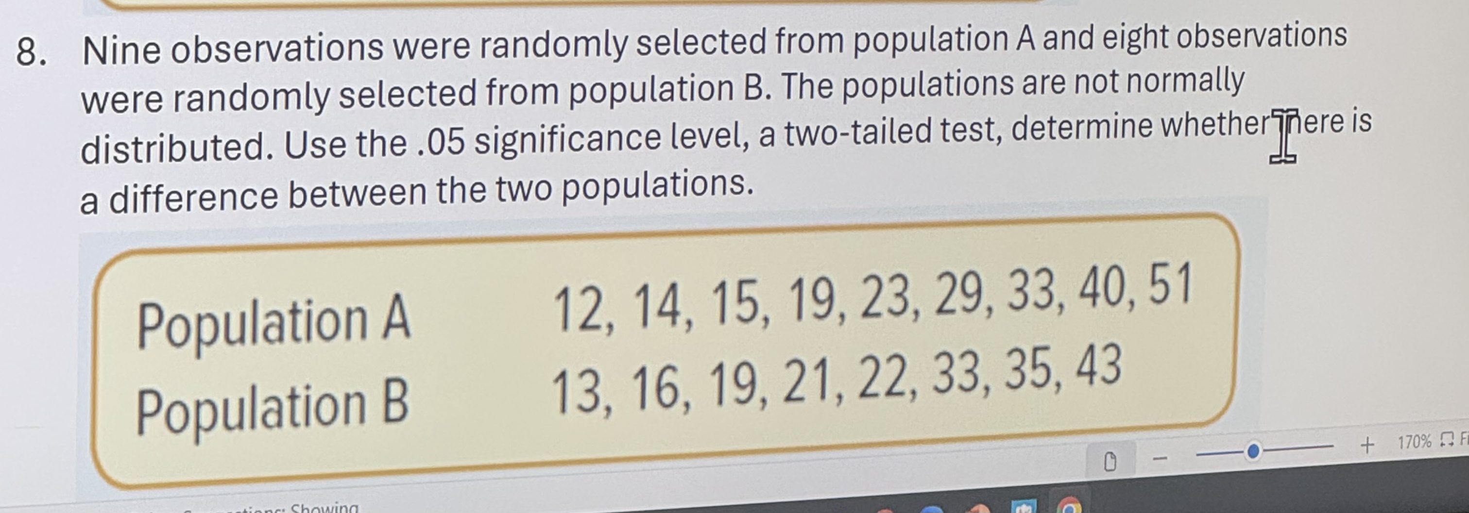 Solved Nine observations were randomly selected from | Chegg.com
