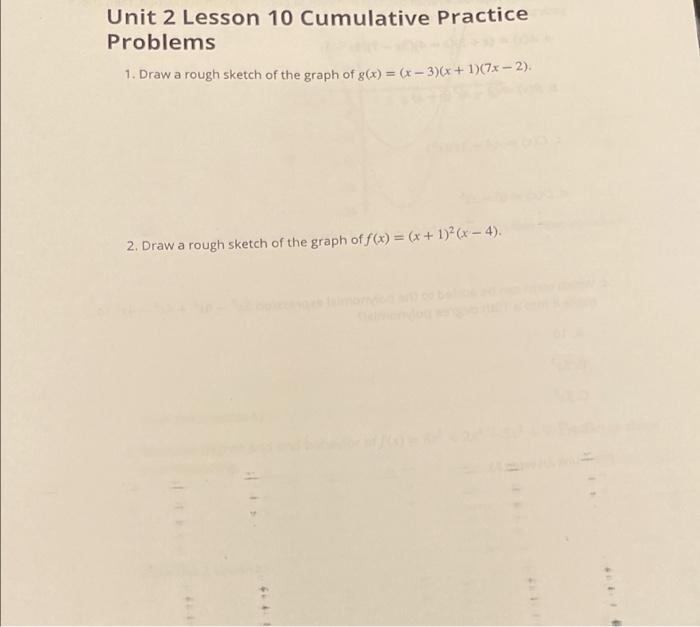 Solved Unit 2 Lesson 10 Cumulative Practice Problems 1. Draw | Chegg.com