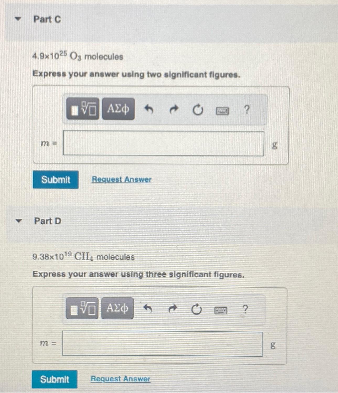 Solved Calculate the mass in grams of each sample.Part | Chegg.com