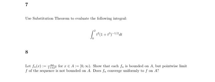 Solved Use Substitution Theorem to evaluate the following | Chegg.com