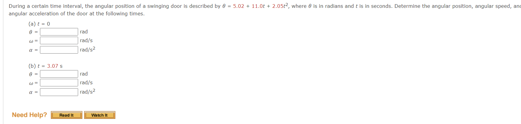 Solved angular acceleration of ﻿the door at ﻿the following | Chegg.com