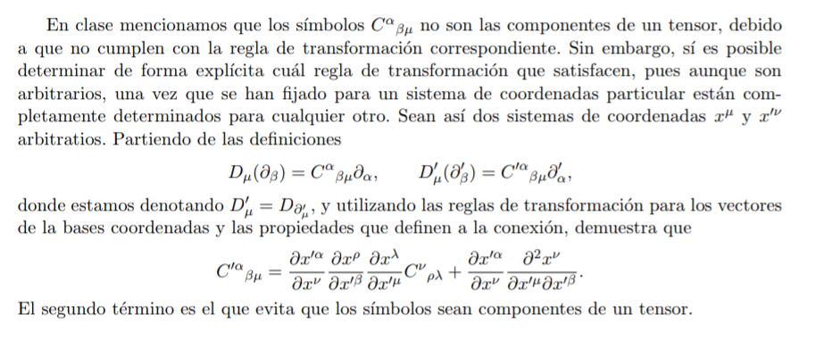 Solved En clase mencionamos que los símbolos Cαβμ no son las | Chegg.com