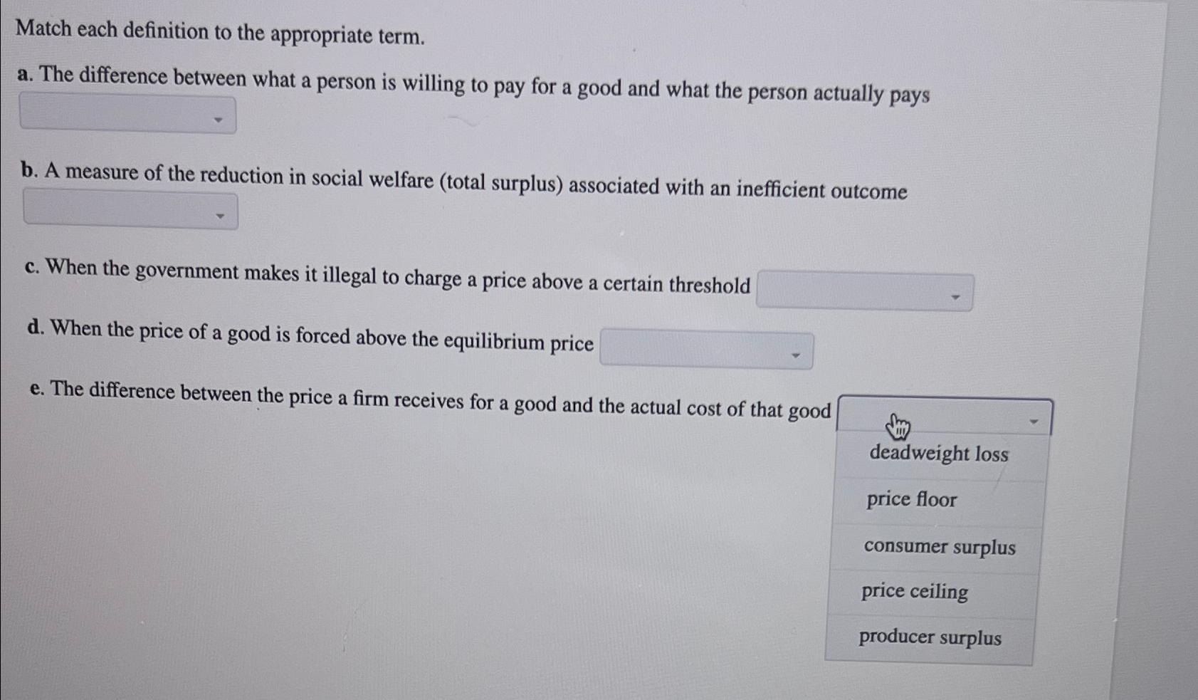 Solved Match each definition to the appropriate term.a. ﻿The | Chegg.com
