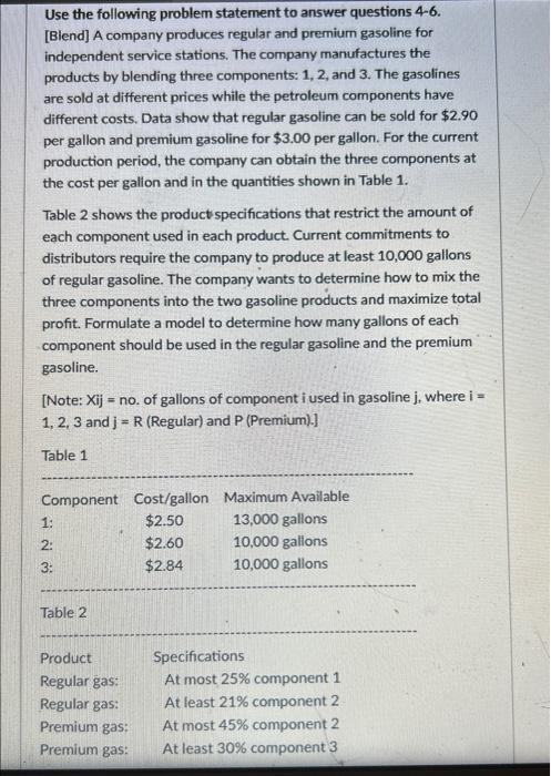 Solved Use the following problem statement to answer | Chegg.com