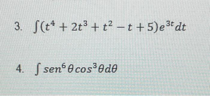 Solved Solve the following integrals, using the most | Chegg.com