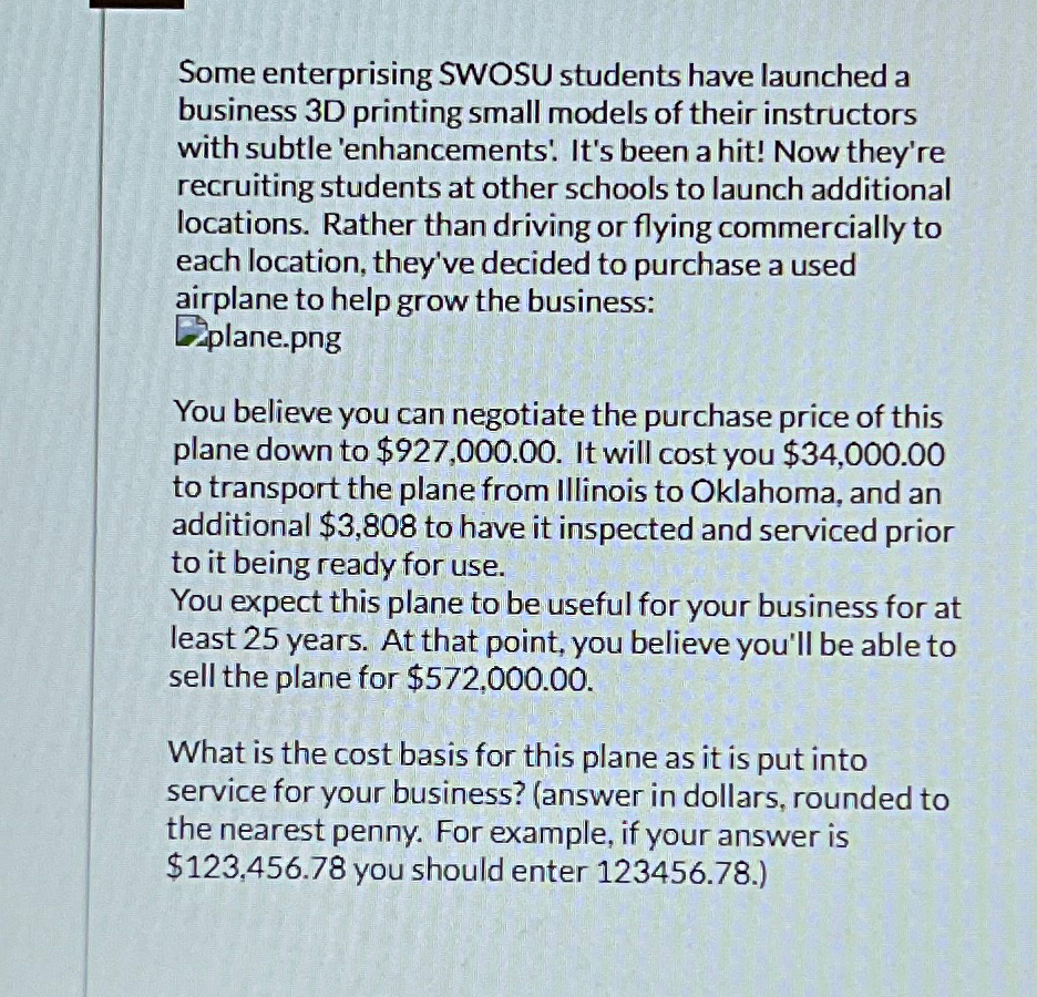 Solved Some enterprising SWOSU students have launched a | Chegg.com