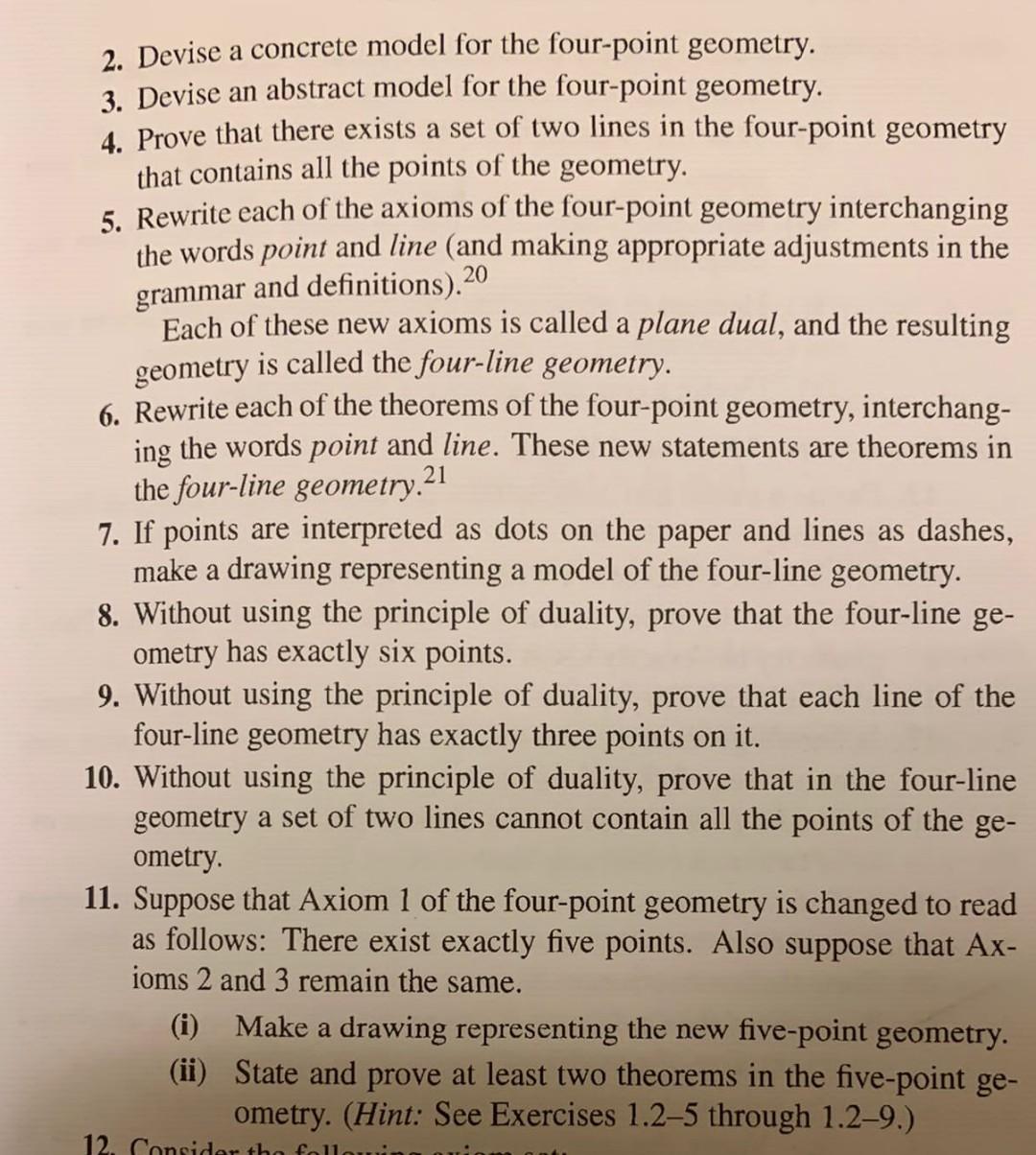 Solved 2. Devise a concrete model for the four-point | Chegg.com