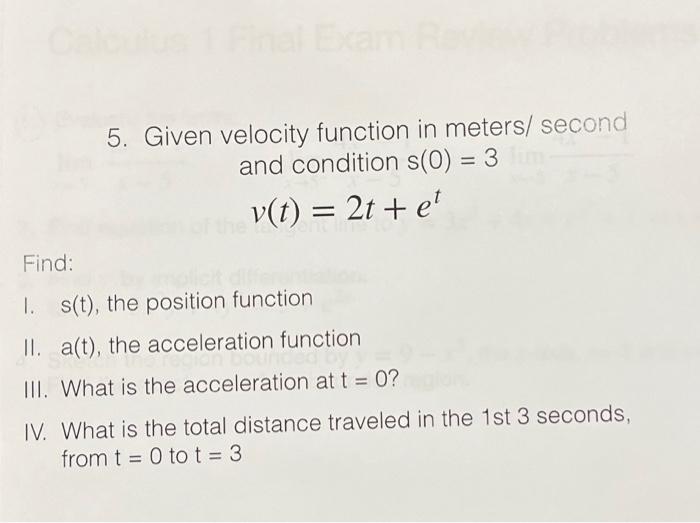 Solved Calculus 1 Final Exam Review Problems 2. Find | Chegg.com