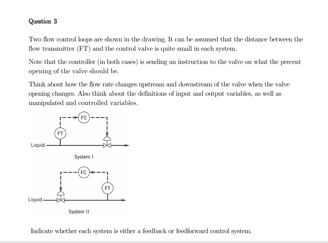Question 3Two flow control loops are shown in the | Chegg.com