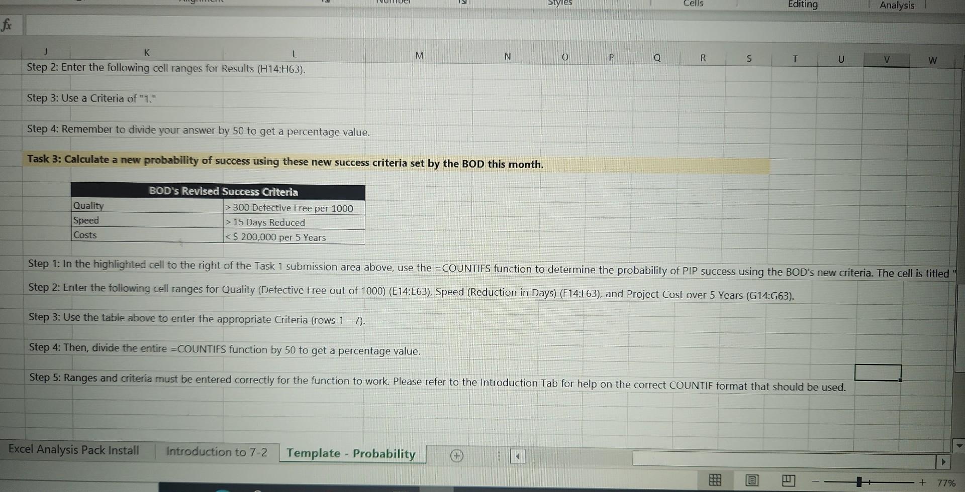 Solved Step 1: Use the Countif function to determine the | Chegg.com