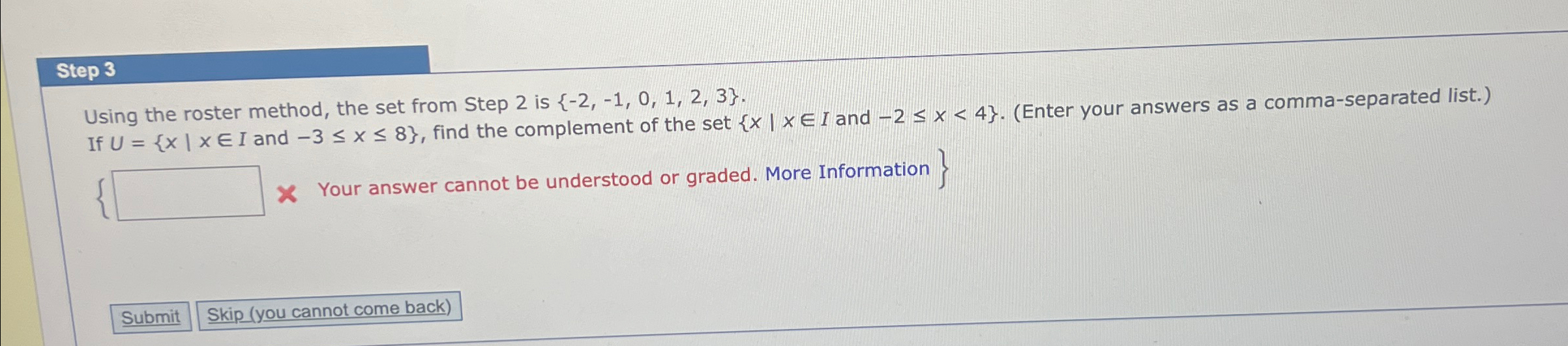 Solved Step 3Using the roster method, the set from Step 2 | Chegg.com