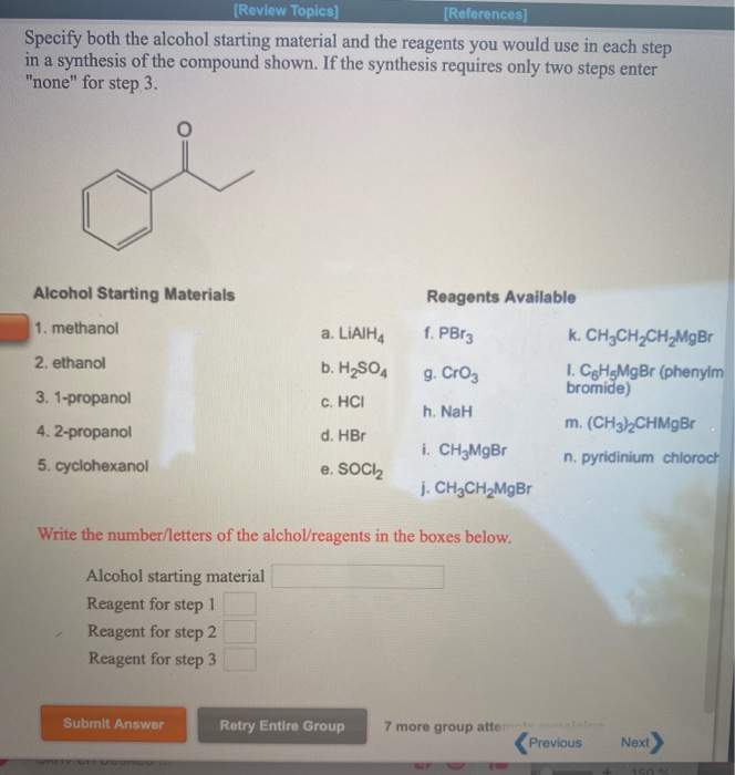 Solved [Review Topics] (References] Specify the reagent you | Chegg.com