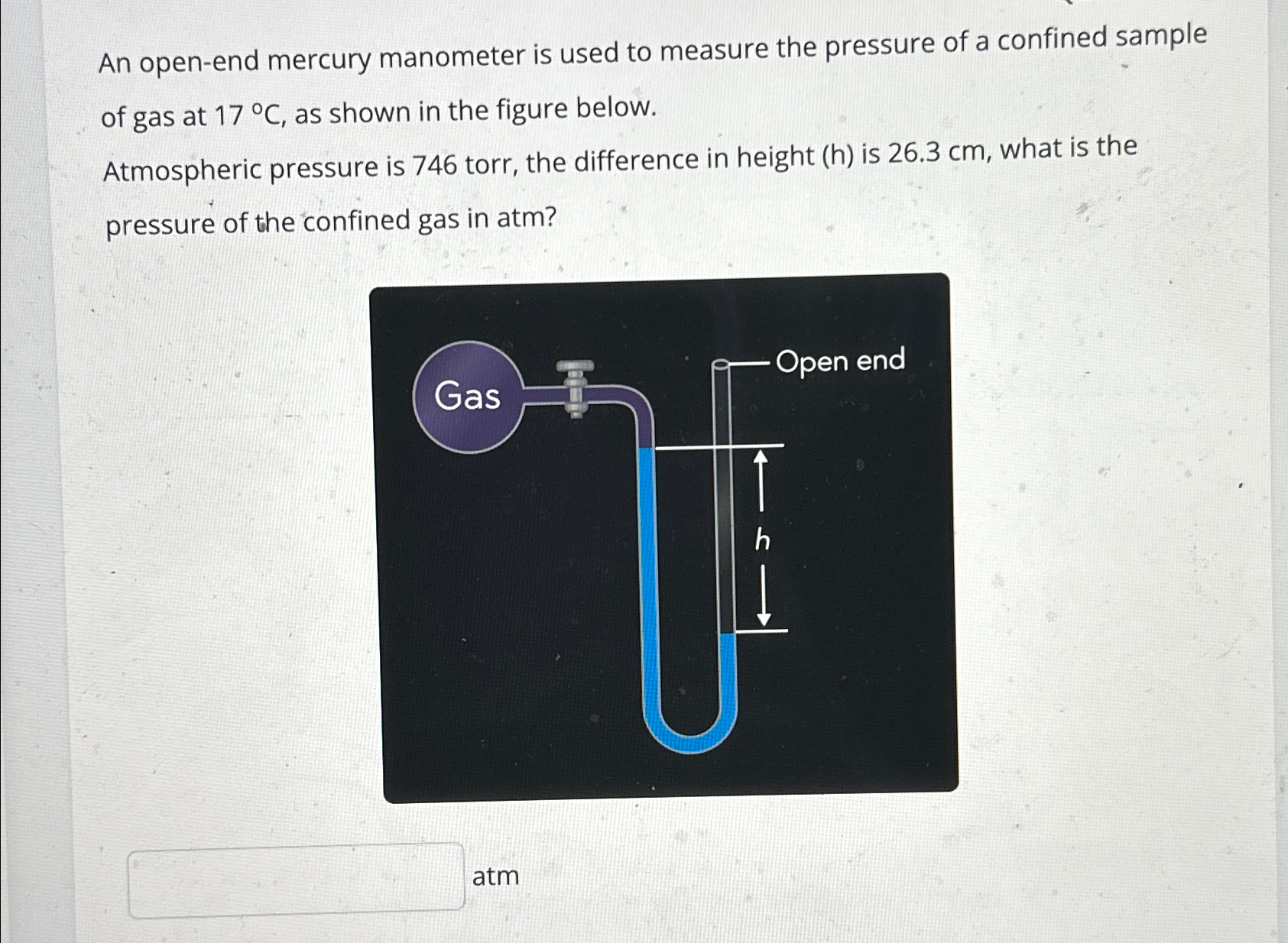 Solved An open-end mercury manometer is used to measure the | Chegg.com
