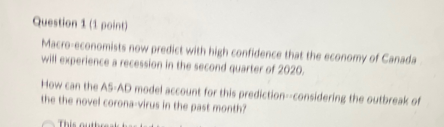 Solved macro-economiQuestion 1 (1 ﻿poini)Macro-economists | Chegg.com