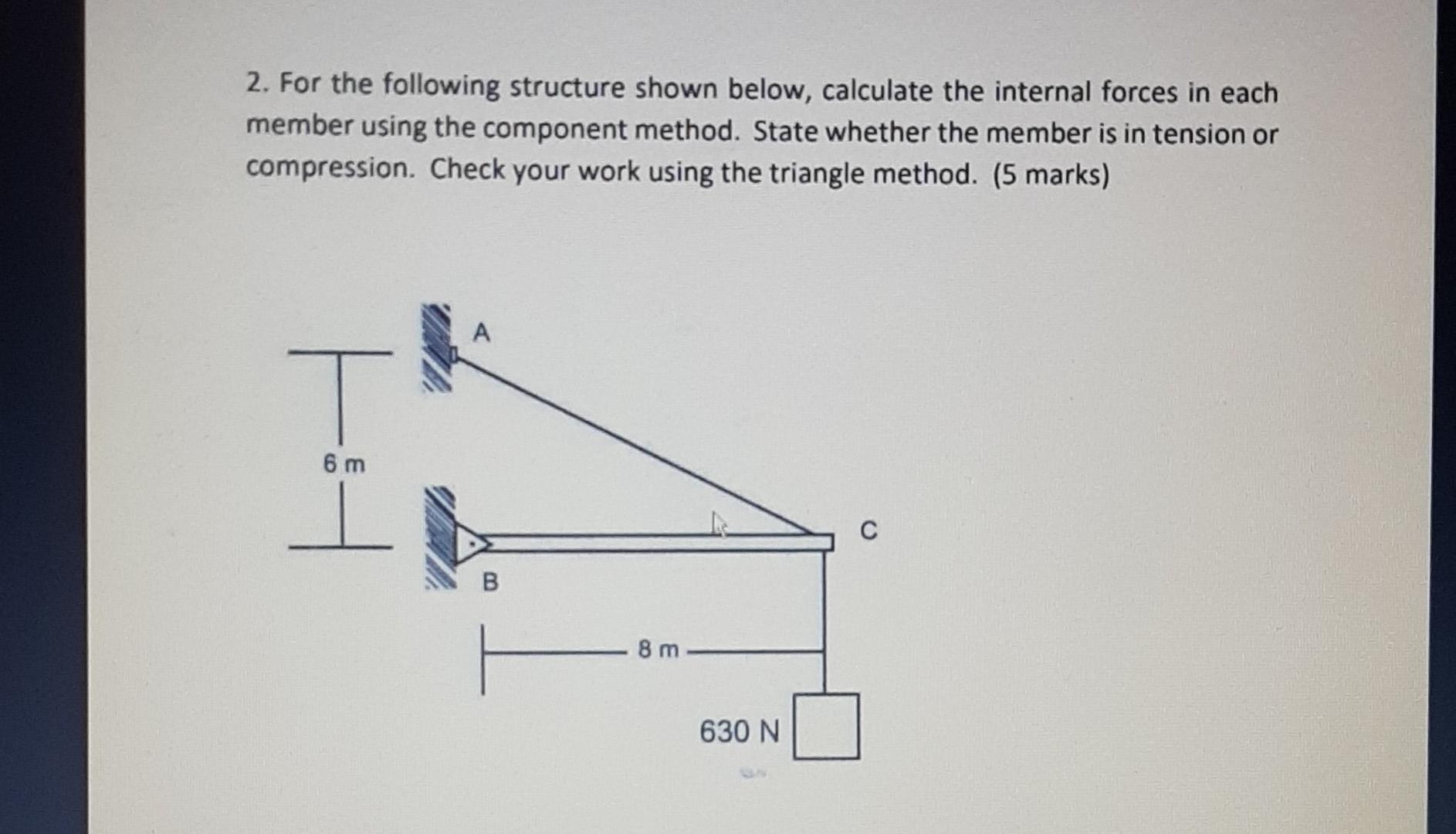 Solved 2. For the following structure shown below, calculate | Chegg.com