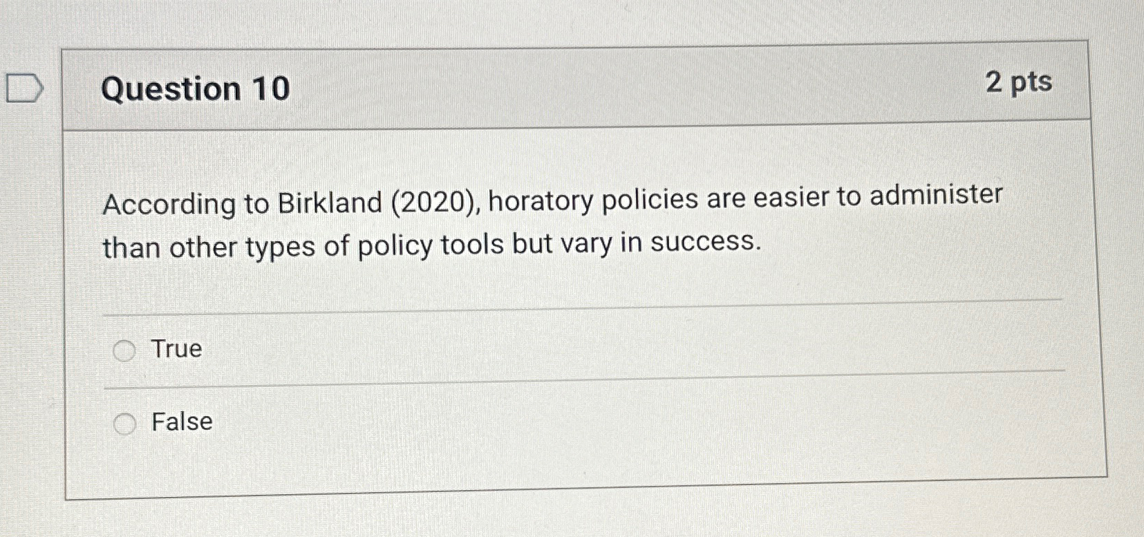 Solved Question 102 ﻿ptsAccording to Birkland (2020), | Chegg.com