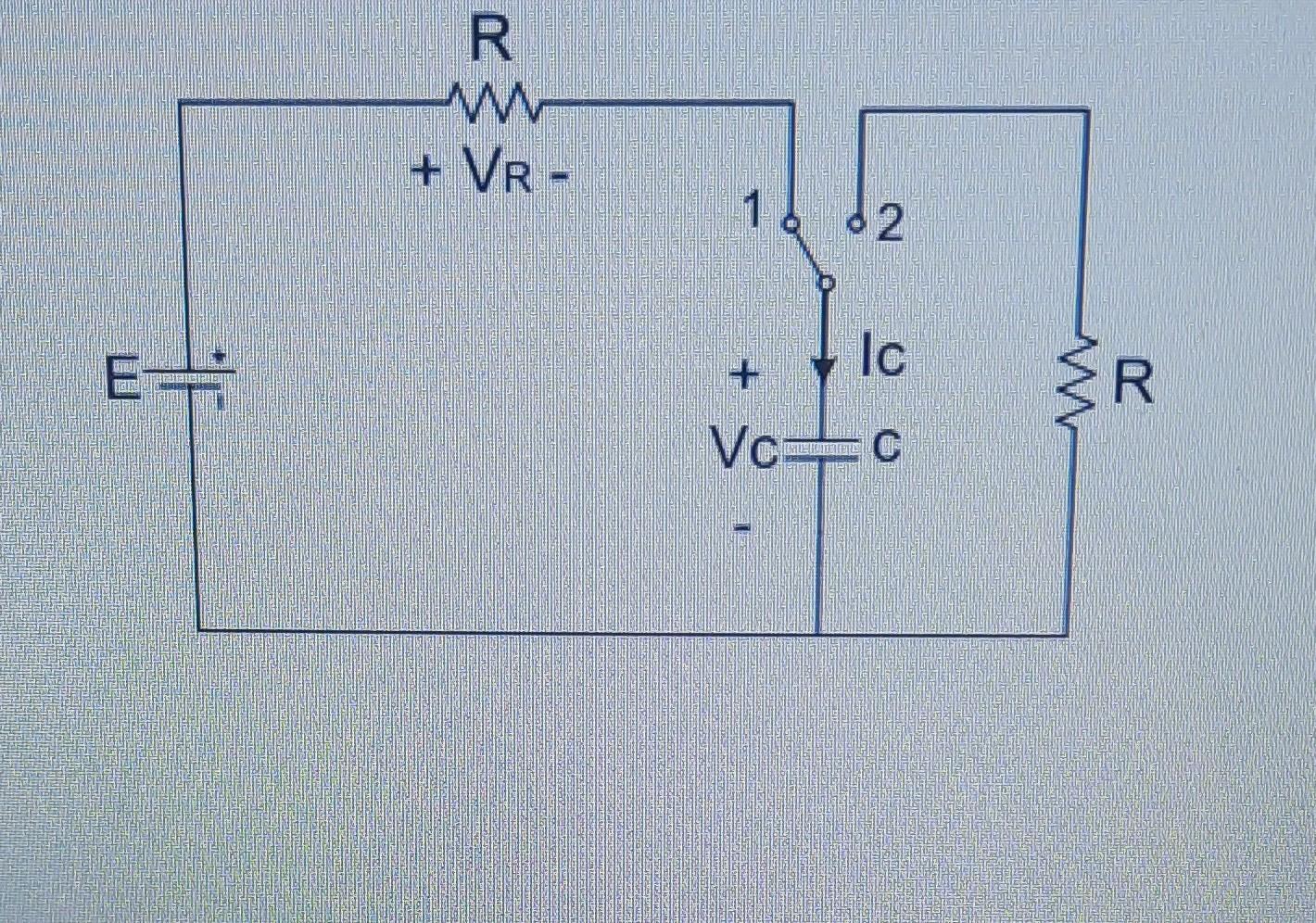 Solved E=20V, R=10K OHM,c=0.1mF Calculate the charge and | Chegg.com