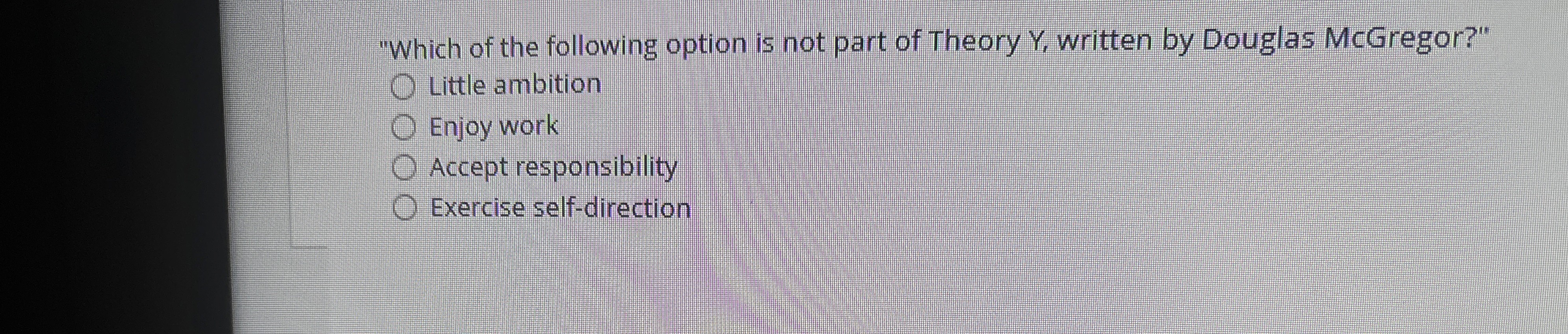 Solved "Which of the following option is not part of Theory | Chegg.com
