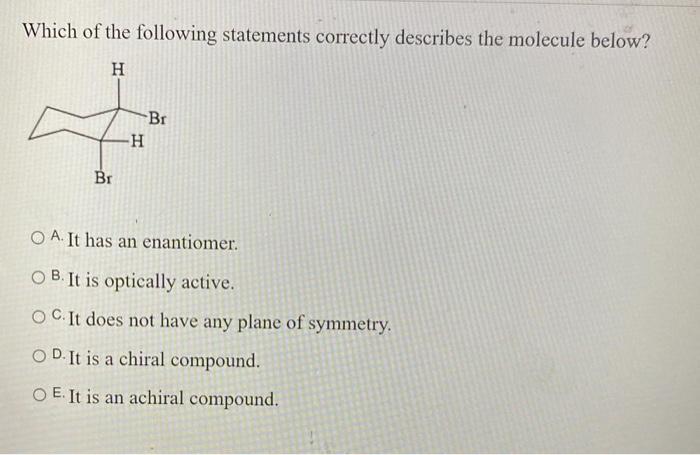 Solved Which of the following statements correctly describes | Chegg.com
