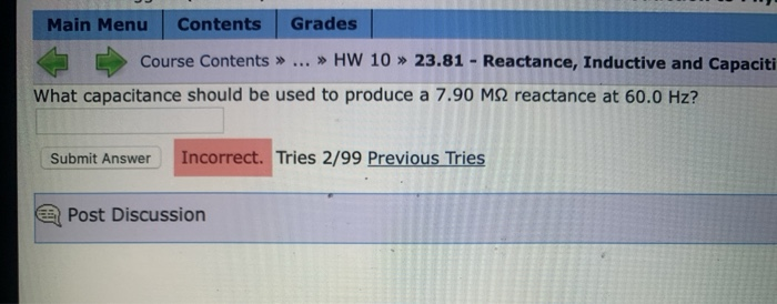 Solved Main Menu Contents Grades Course Contents >> ... >> | Chegg.com