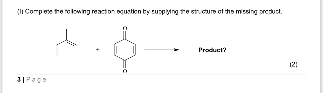 Solved (I) ﻿Complete the following reaction equation by | Chegg.com