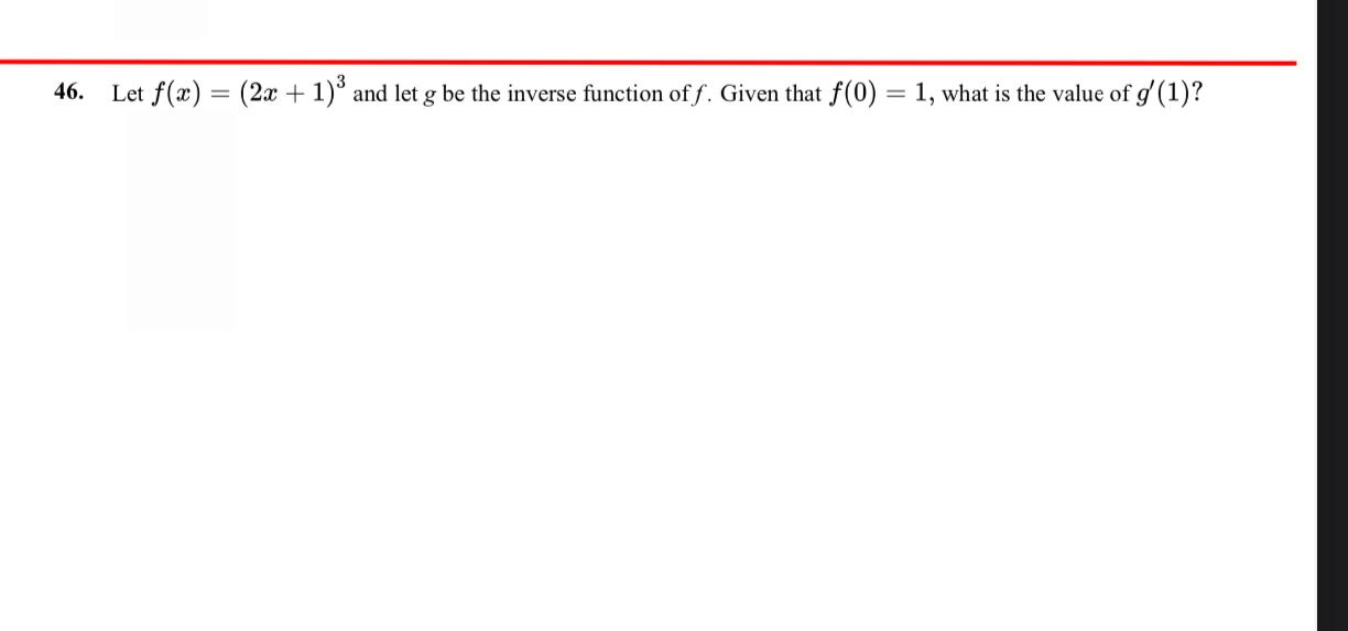 Solved Let F X 2x 1 3 ﻿and Let G ﻿be The Inverse Function