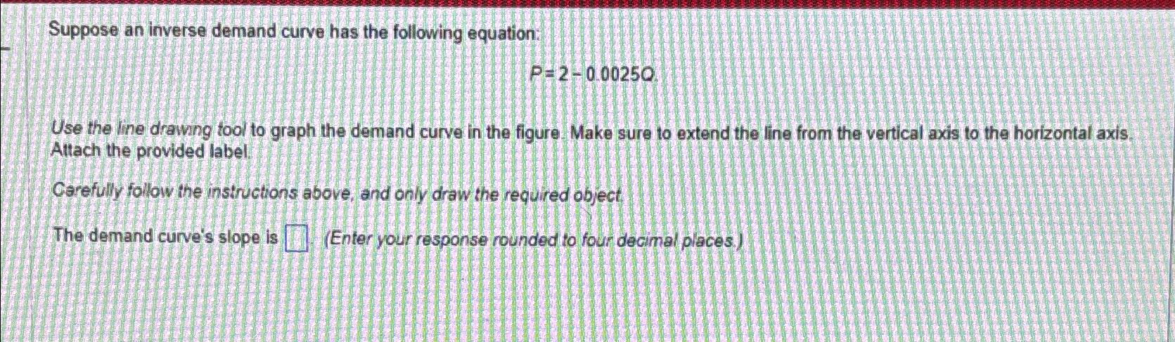 Solved Suppose an inverse demand curve has the following | Chegg.com