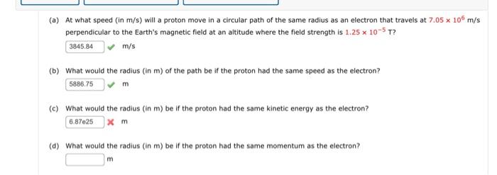 Solved (a) At what speed (in m/s ) will a proton move in a | Chegg.com