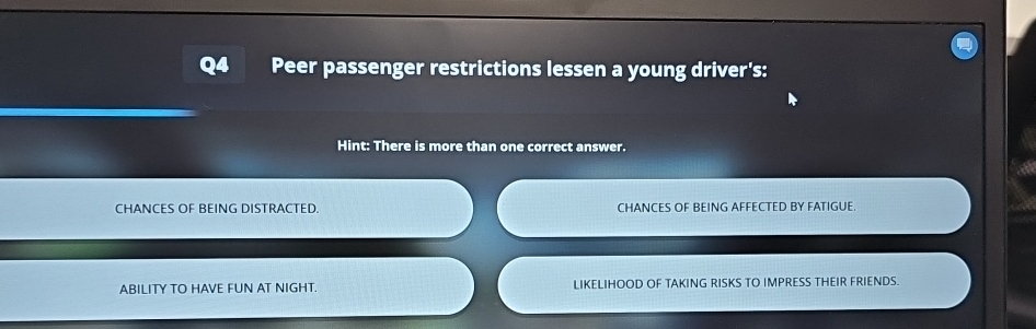 Solved Peer passenger restrictions lessen a young | Chegg.com
