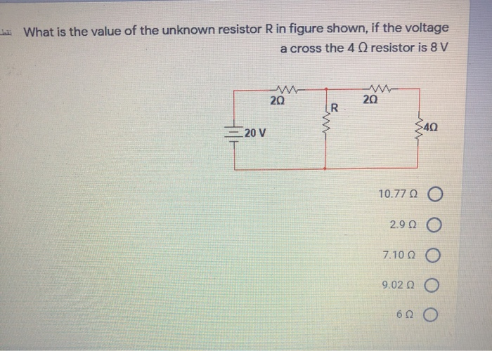 Solved bi What is the value of the unknown resistor Rin | Chegg.com
