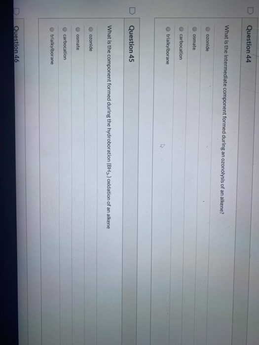 Solved D Question 44 What is the intermediate component | Chegg.com
