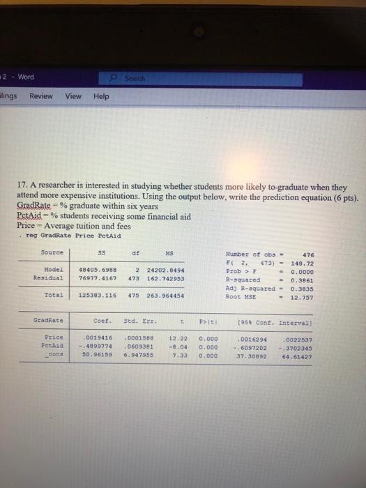 Solved 12. Word Search ilings Review View Help 17. A | Chegg.com