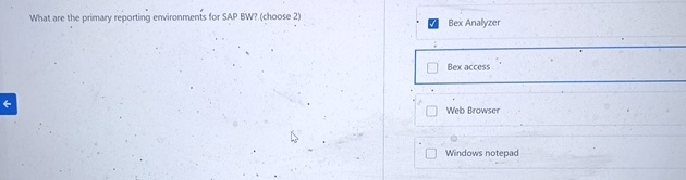 Solved What are the primary reporting emvironments for SAP | Chegg.com