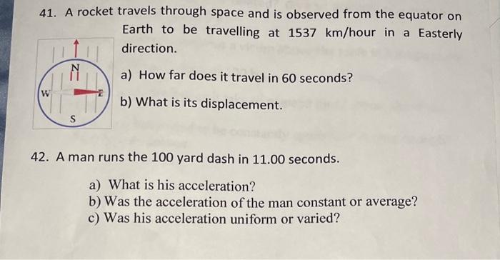 Solved 41. A rocket travels through space and is observed | Chegg.com