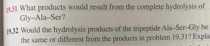 Solved 19,31 What products would result from the complete | Chegg.com
