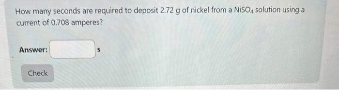 Solved If 0.141 A of current is used to electroplate a metal | Chegg.com