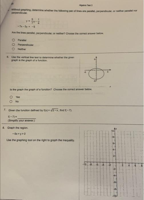 Solved winou graphing, determine whether the following | Chegg.com