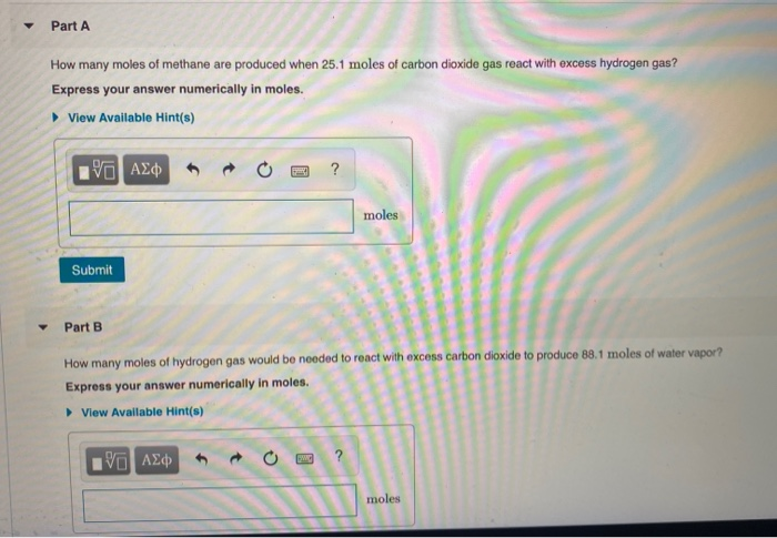 Solved Part A How many moles of methane are produced when | Chegg.com