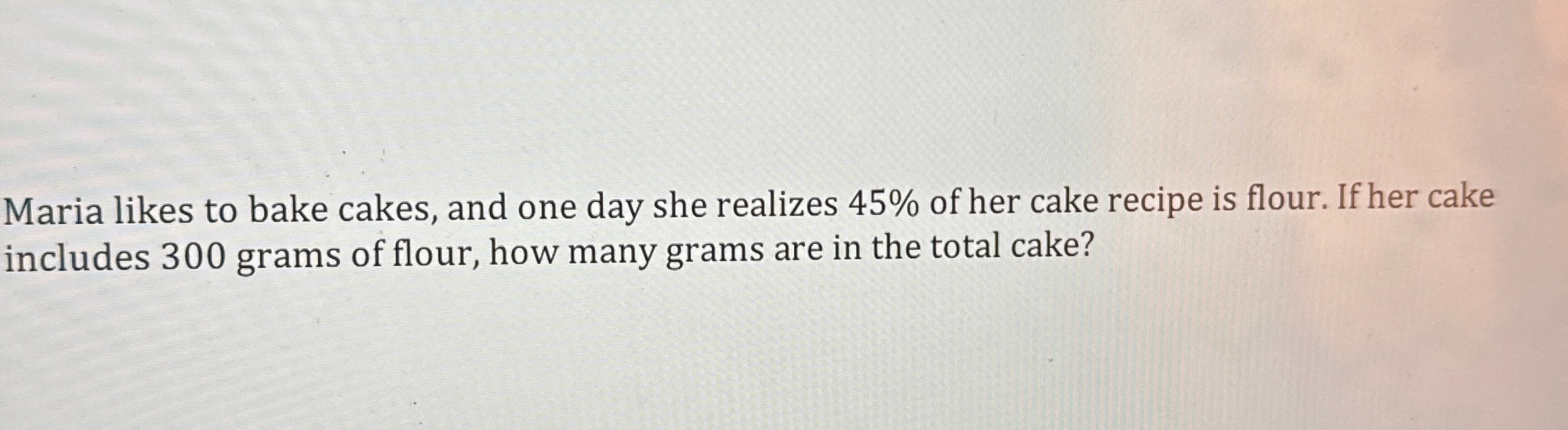 Solved Maria likes to bake cakes, and one day she realizes | Chegg.com
