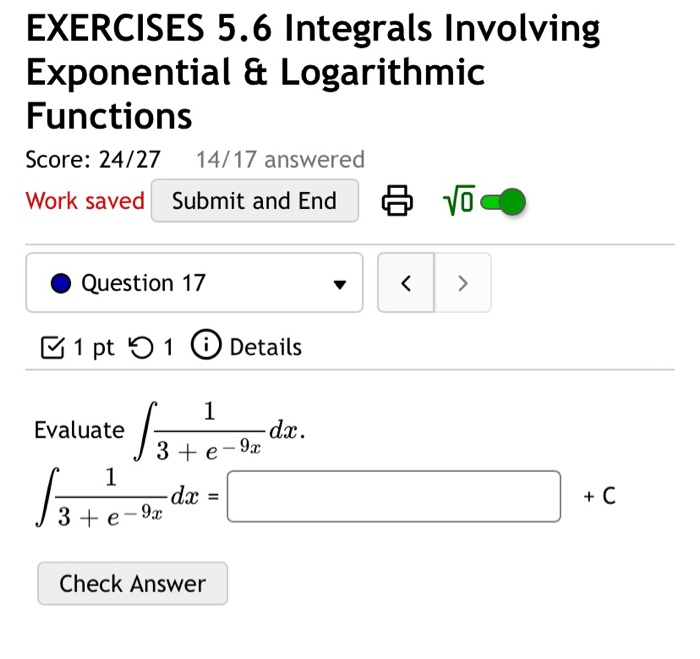 Solved EXERCISES 5.6 Integrals Involving Exponential & | Chegg.com