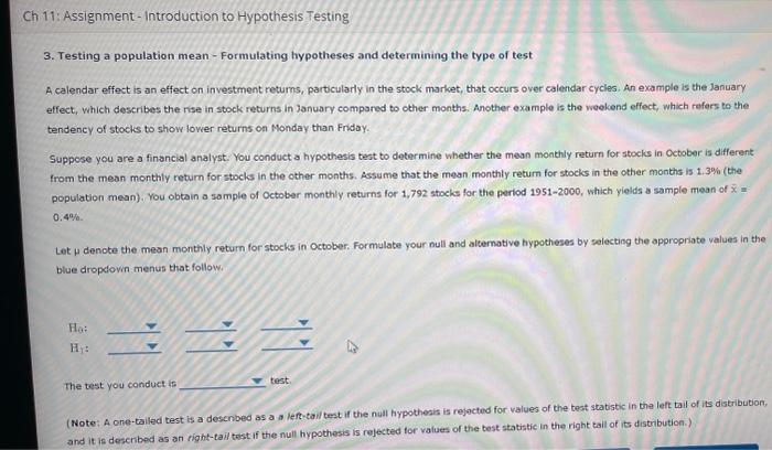 Solved 3 Testing A Population Mean Formulating Hypotheses 2421