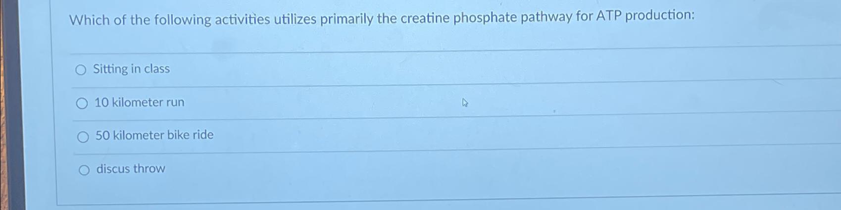 Solved Which of the following activities utilizes primarily | Chegg.com