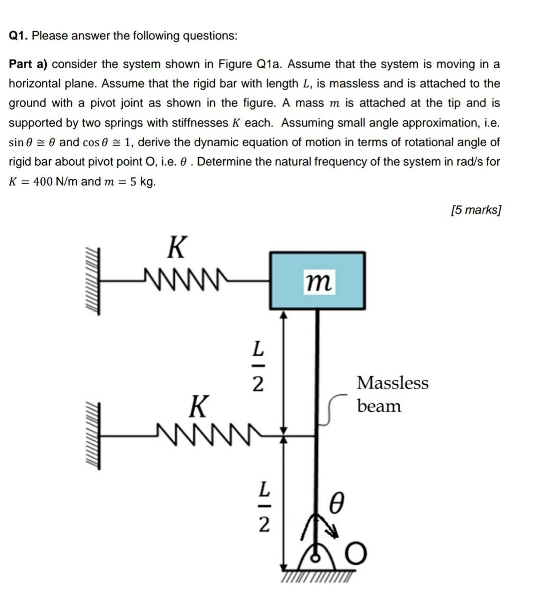 Solved Part b) Now add a dashpot to the system of part (a) | Chegg.com
