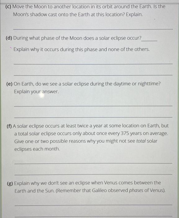 Solved EXERCISE 22.4 Modeling a Solar Eclipse Name: Course: | Chegg.com