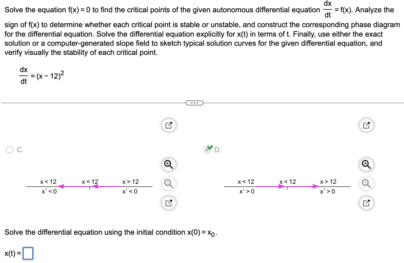 Solved C.Solve the differential equation using the initial | Chegg.com