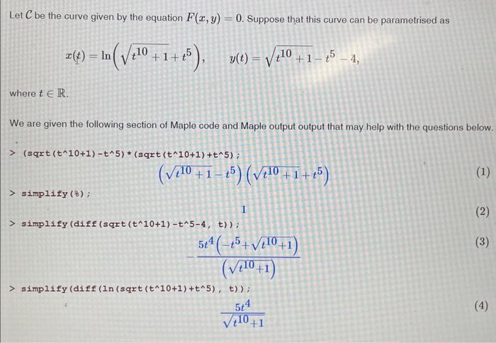 Solved Let C be the curve given by the equation F(x,y)=0. | Chegg.com