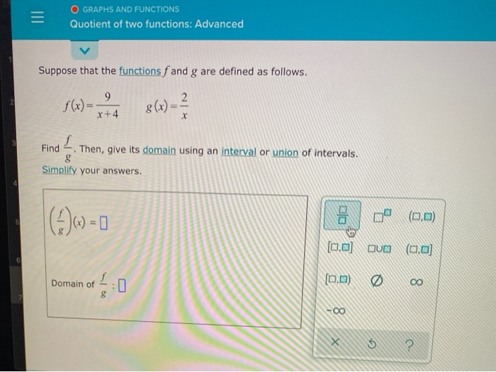 Solved O Graphs And Functions Quotient Of Two Functions 0960